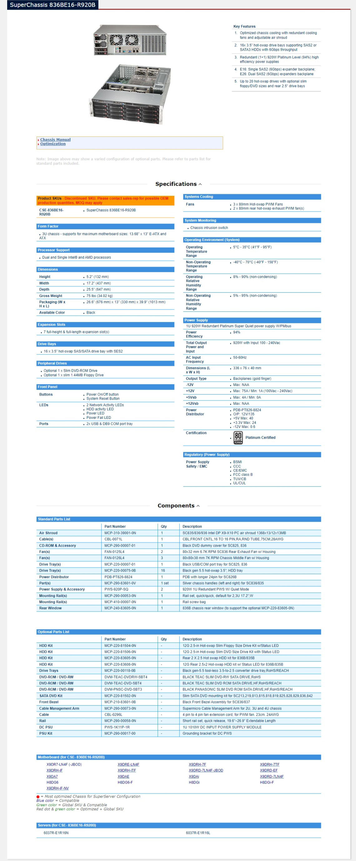 SuperChassis 836BE16-R920B - 南京旭日电子科技有限公司